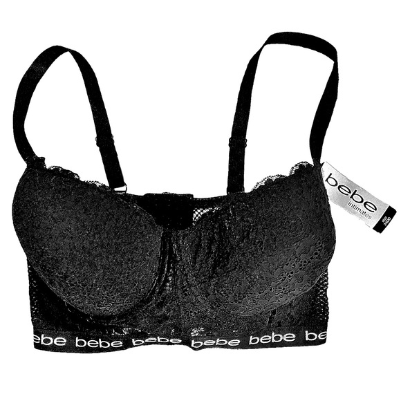 bebe | Intimates & Sleepwear | New Bebe Lace Mesh Longline Bra With ...
